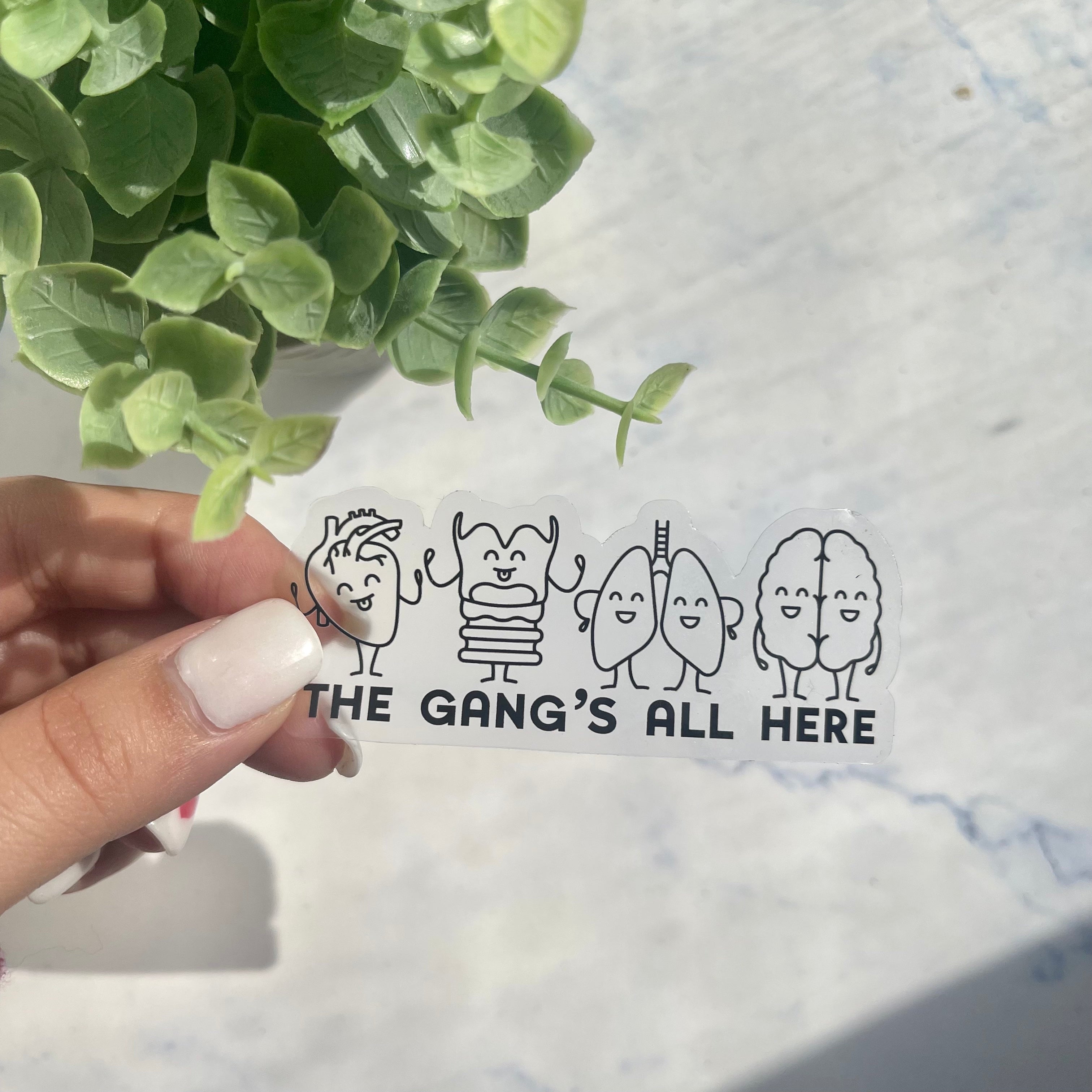 The Gang's All Here Clear Sticker – Speaking of Samantics