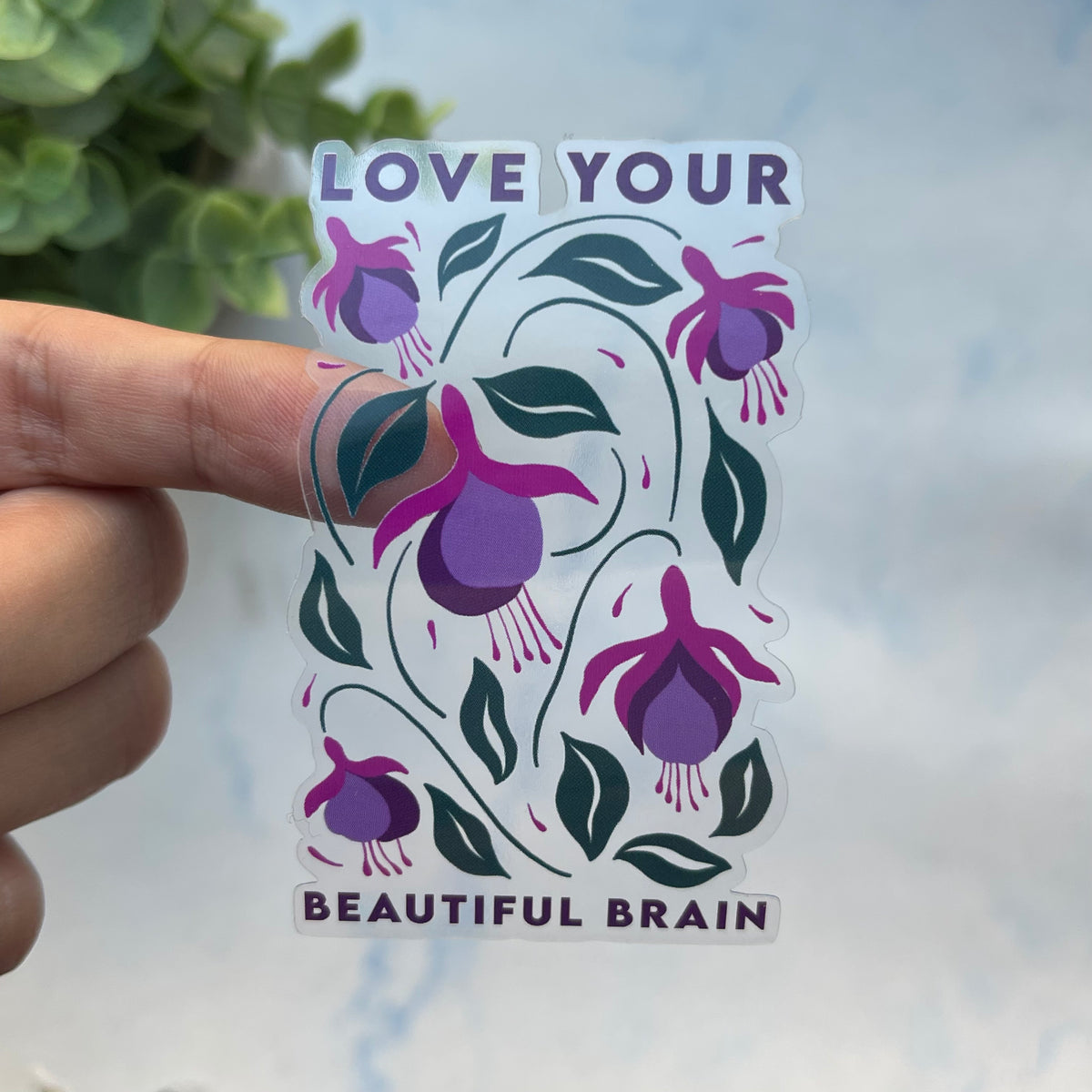 Love Your Beautiful Brain Clear Sticker – Speaking of Samantics