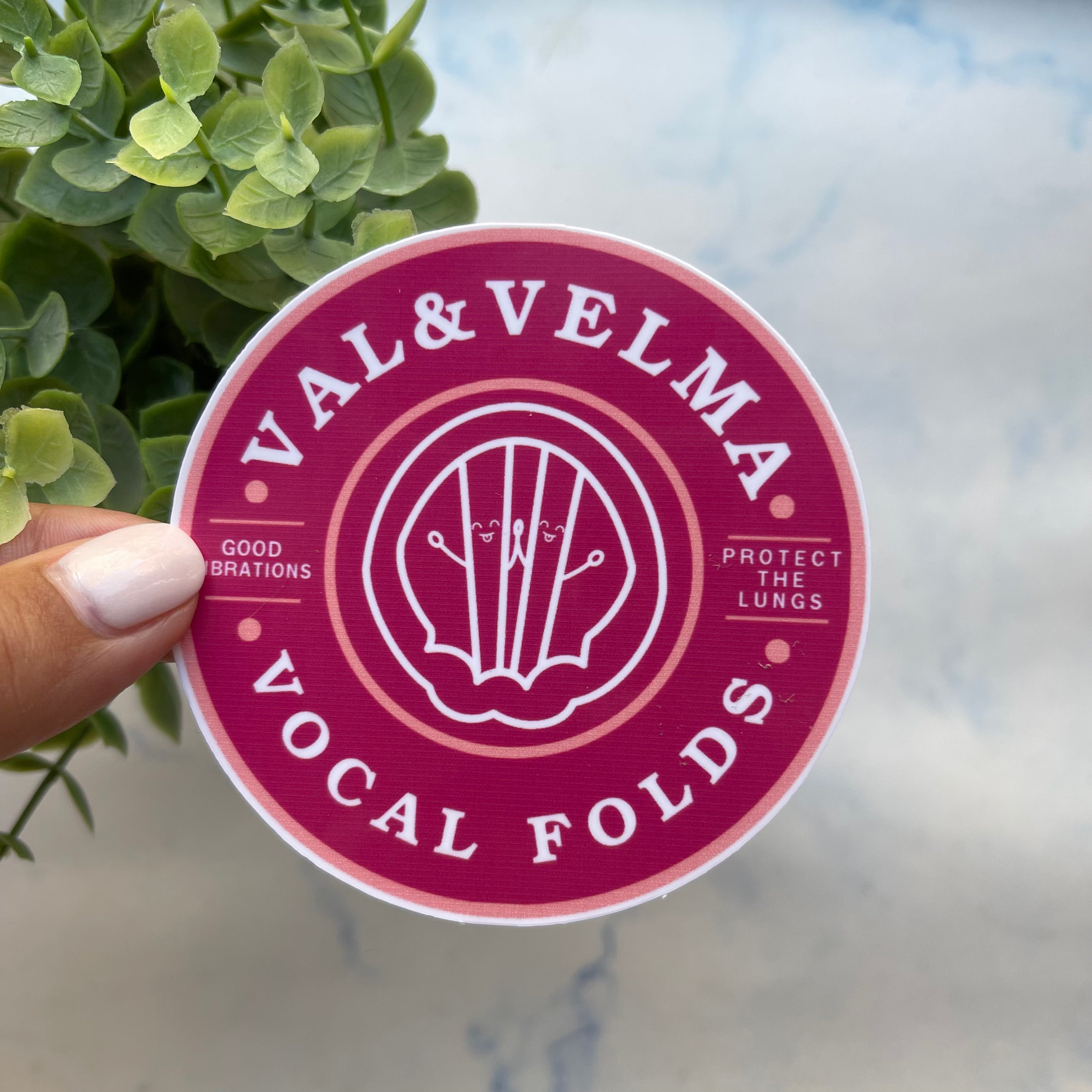 Val and Velma Vocal Folds Sticker – Speaking of Samantics